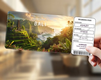Custom Bali Digital Boarding Pass – Instant Download Travel Gift or ...