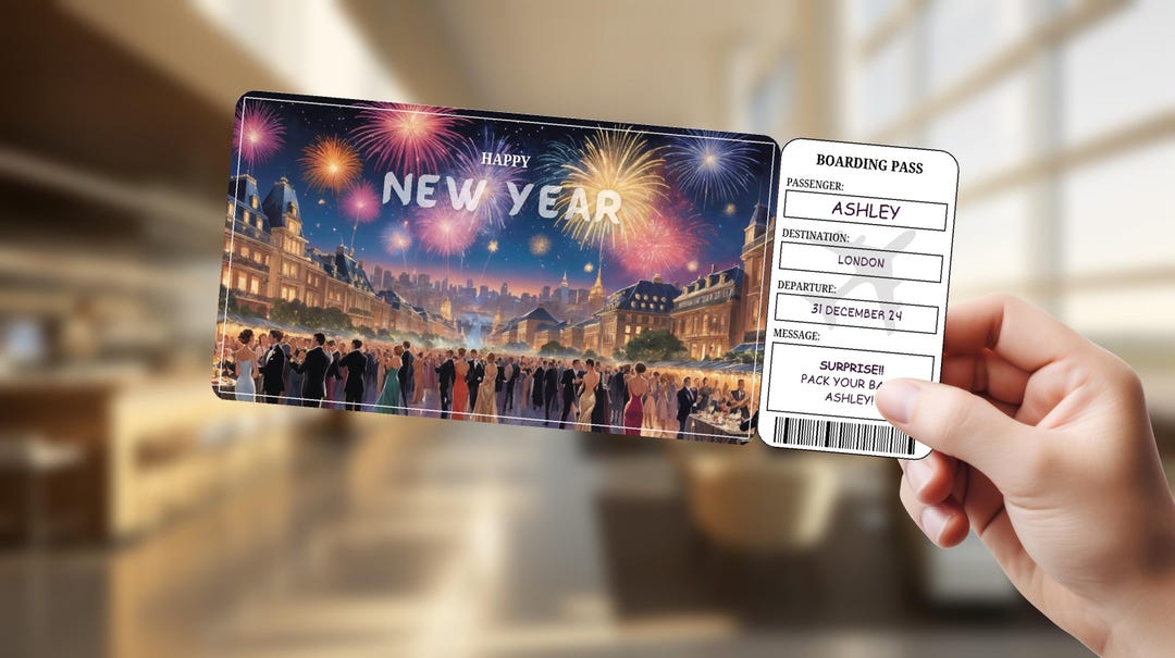 Custom New Year Digital Boarding Pass – Instant Download Travel Gift or ...