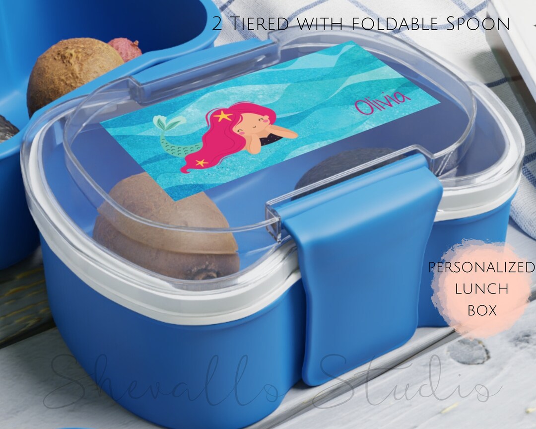 Personalized Mermaid Two-tier Lunch Box Custom Lunch Box for Kids ...