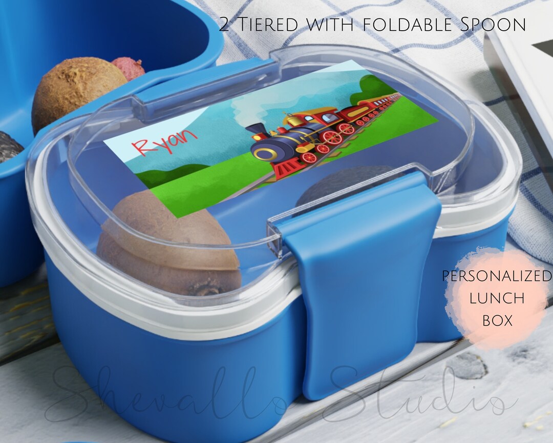 Personalized Train Two-tier Lunch Box | Custom Lunch Box for Kids ...