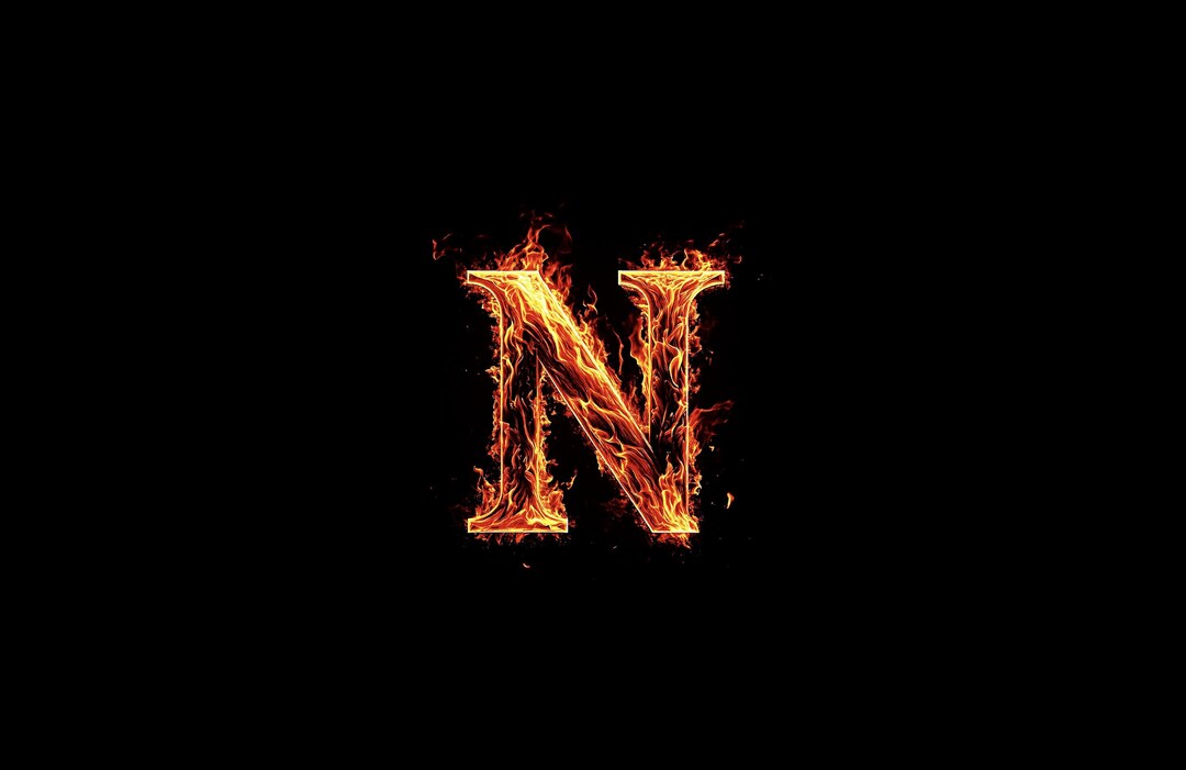 Bold Fiery Alphabet Art Flaming Molten Metal Letters - Etsy