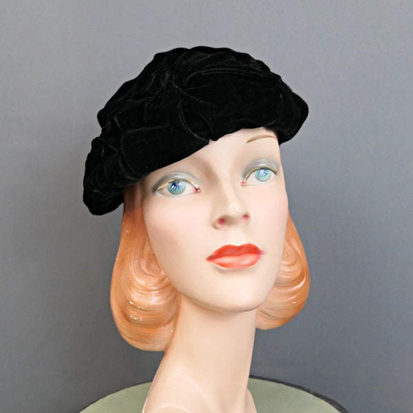 Black Velvet Beret - Etsy