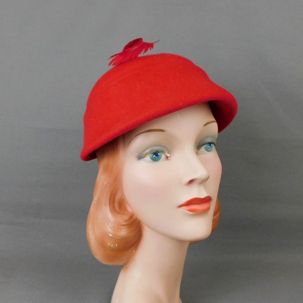 Red Felt Hat - Etsy