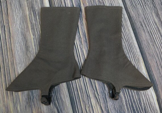 Antique Brown Wool Spats, 10 Buttons 9-1/4 inch Tall,… - Gem