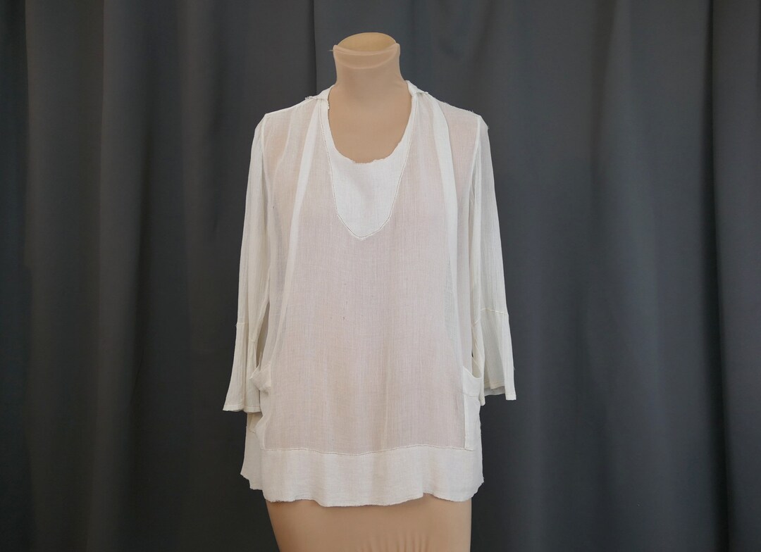 Vintage 1920s Ivory Gauze Blouse, Sheer Cotton, 38 to 40 Inch Bust ...