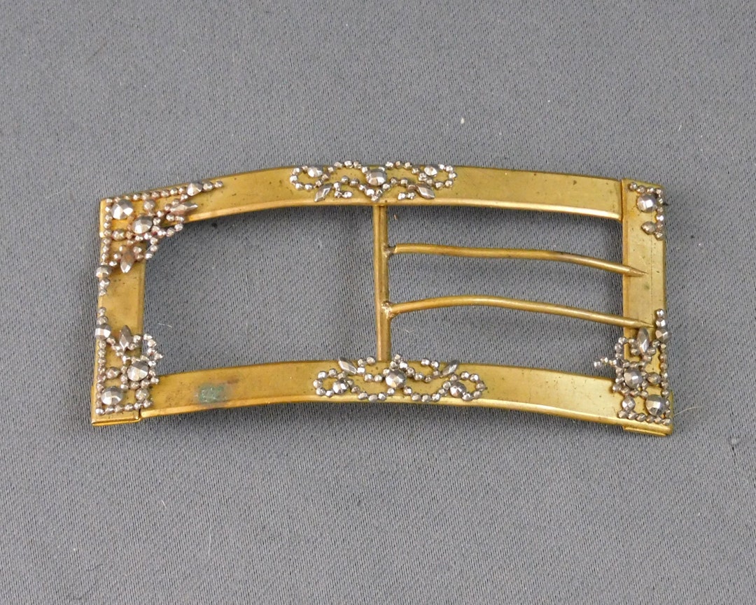 Antique Edwardian Gold Buckle With Cut Steel, Damaged - Etsy