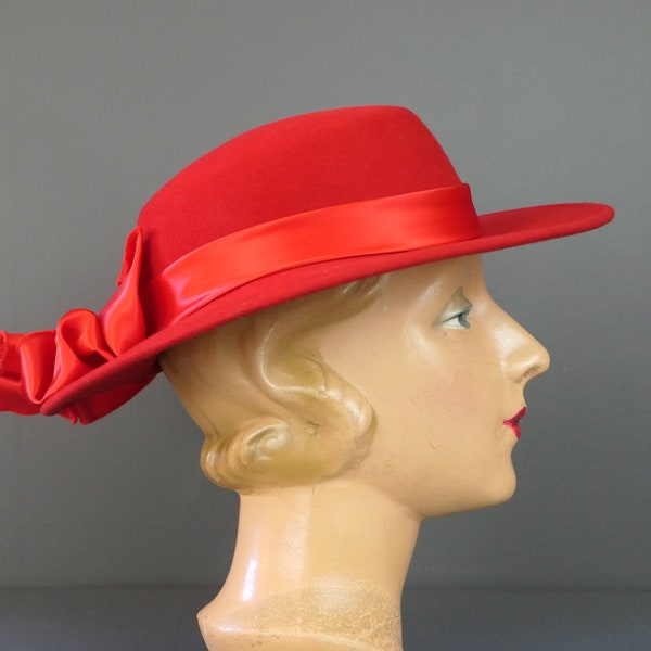 Red Felt Hat - Etsy