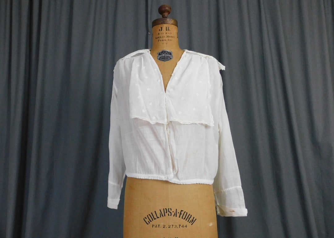 Edwardian 1900s Middy Blouse With Issues 36 Bust Sheer White - Etsy