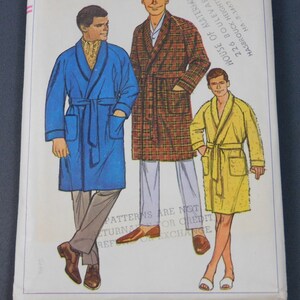 Vintage 1960s Men's Robe Pattern Simplicity 6756, Small 34 to 36 Chest ...
