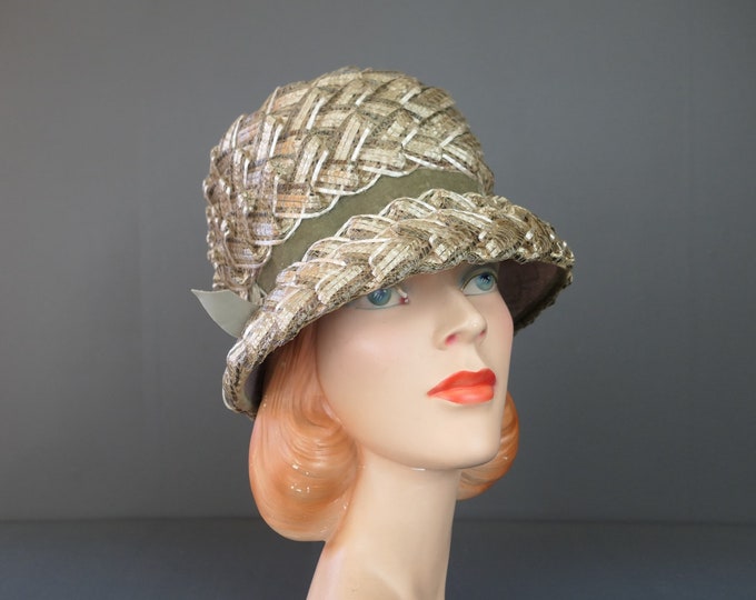 Vintage Tall Brown Raffia Hat 1960s, 22 Inch Head, Velvet Brown - Etsy