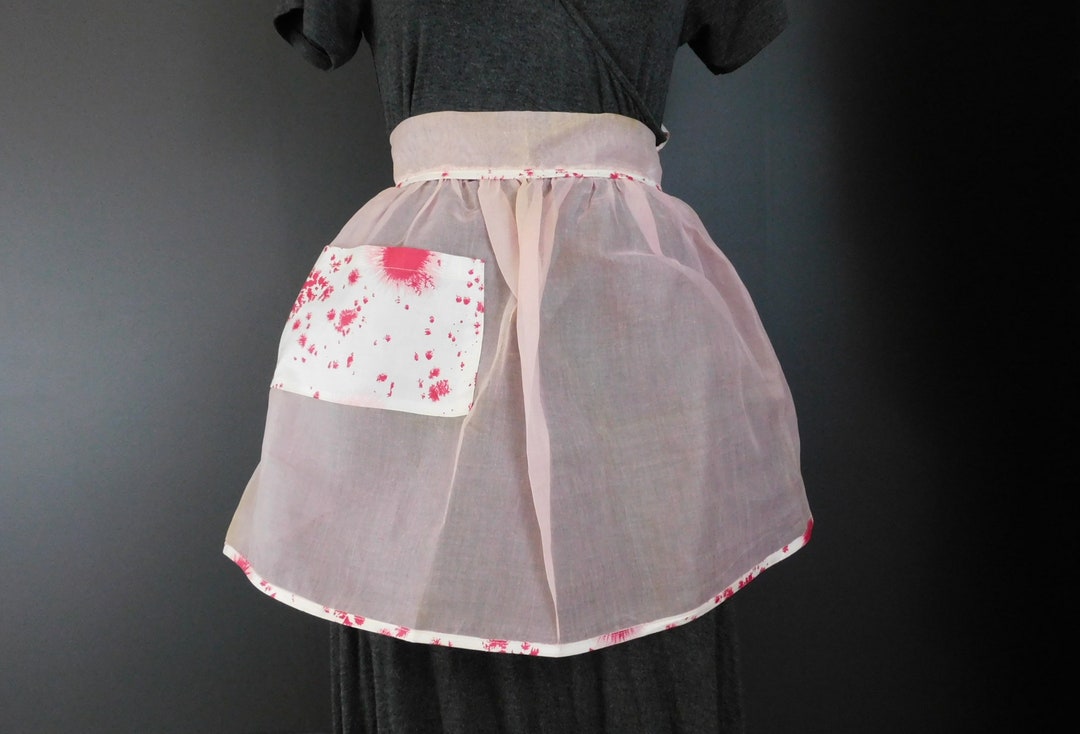 Vintage Sheer Pink Organdy 1950s Apron With Splatter Pocket - Etsy