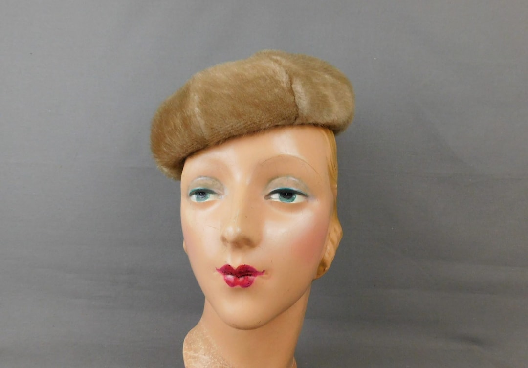 Vintage Faux Mink Fur Hat 1960s, Beret or Beanie Style, Betmar, 21 Inch ...