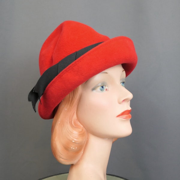 Red Felt Hat - Etsy