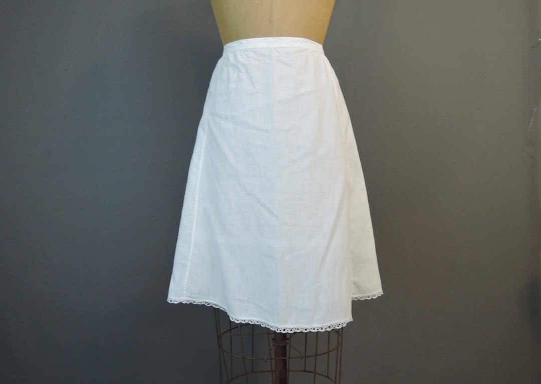 Vintage White Petticoat Slip, Edwardian 1910s, Fits 32 Inch Waist ...