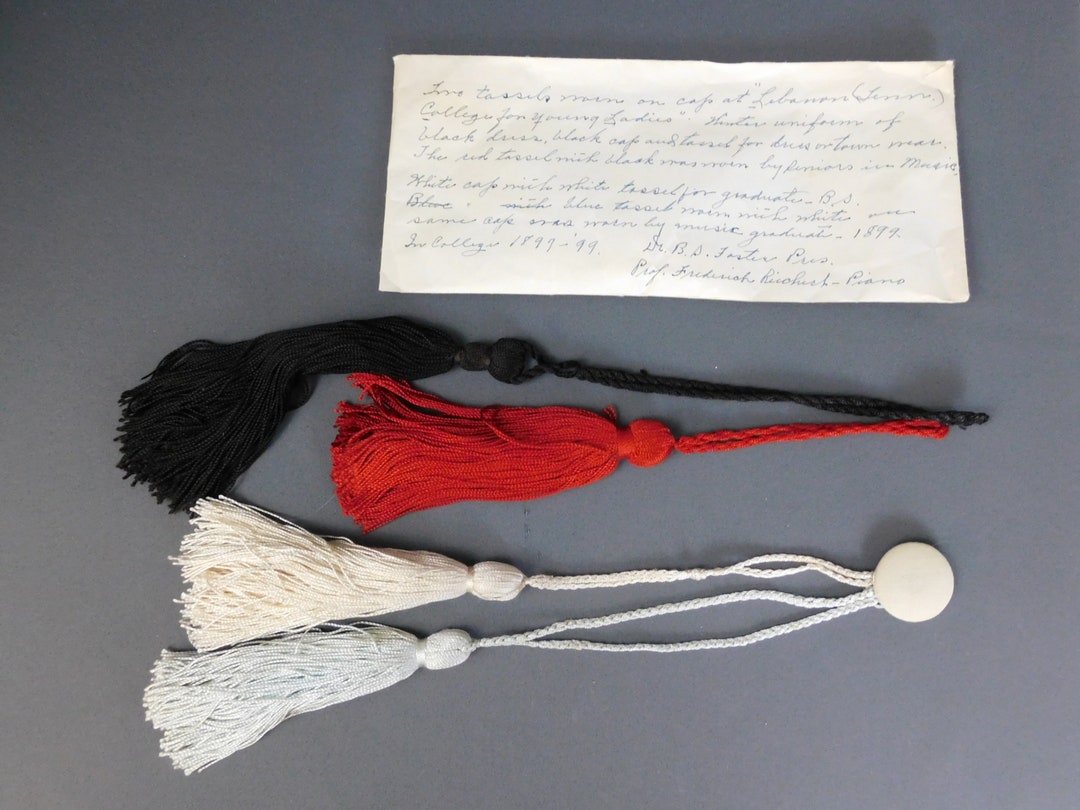 2 Graduation Cap Tassel Sets From Late 1800s With Note of Provenance ...