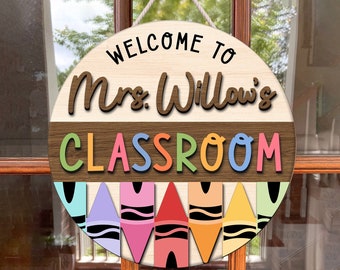 Custom 3D Teacher Door Sign, Welcome Classroom Decor, Teacher Door ...