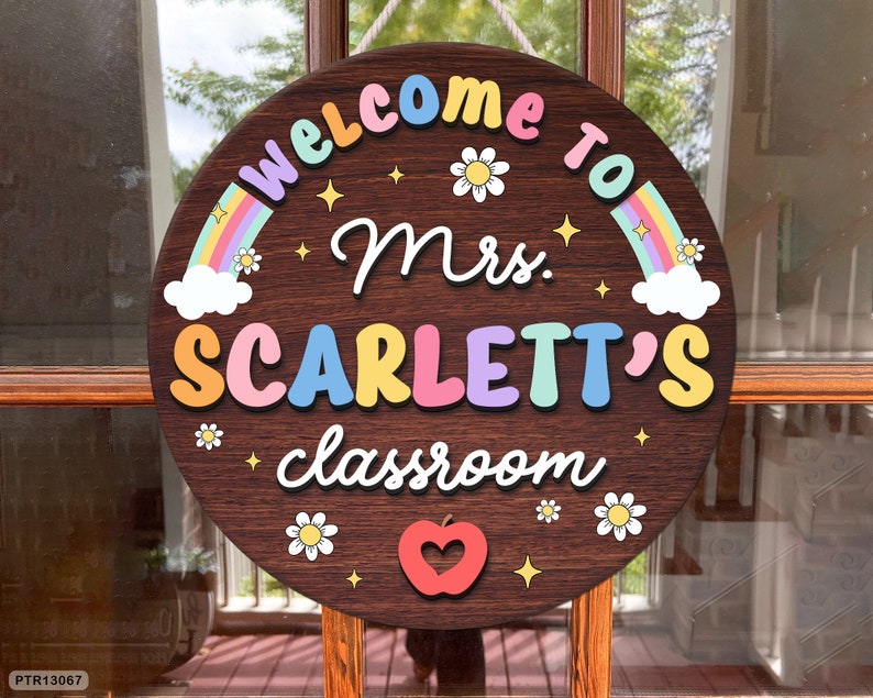 Custom 3D Teacher Door Sign, Welcome Classroom Decor, Teacher Door ...