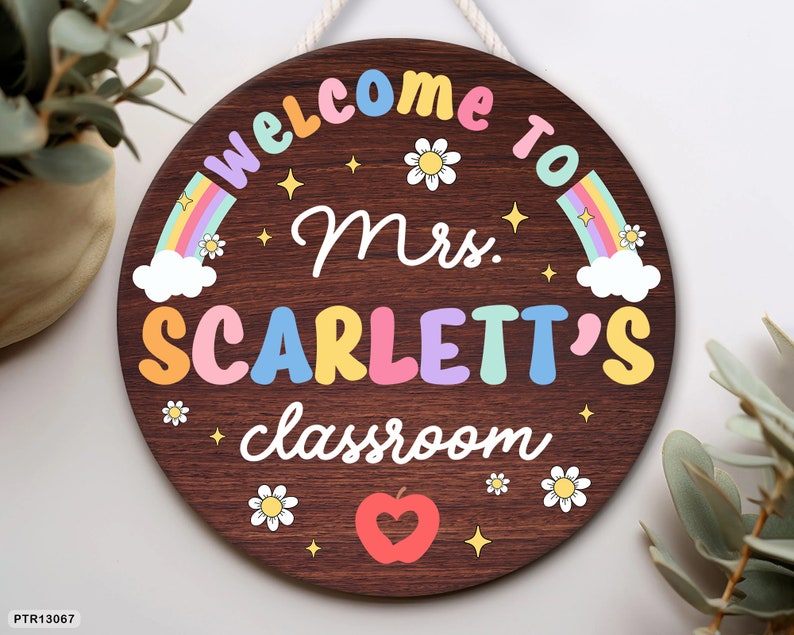 Custom 3D Teacher Door Sign, Welcome Classroom Decor, Teacher Door ...