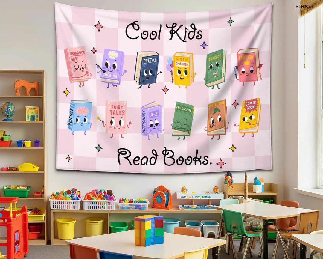 Reading Classroom Tapestry, Custom Classroom Decor, Welcome to ...