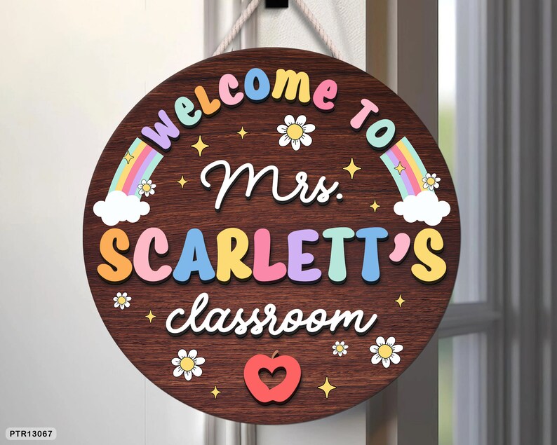 Custom 3D Teacher Door Sign, Welcome Classroom Decor, Teacher Door ...