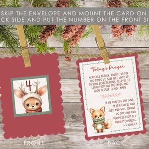 Christian Advent Calendar for Kids Prayer Cards Woodland Christmas ...
