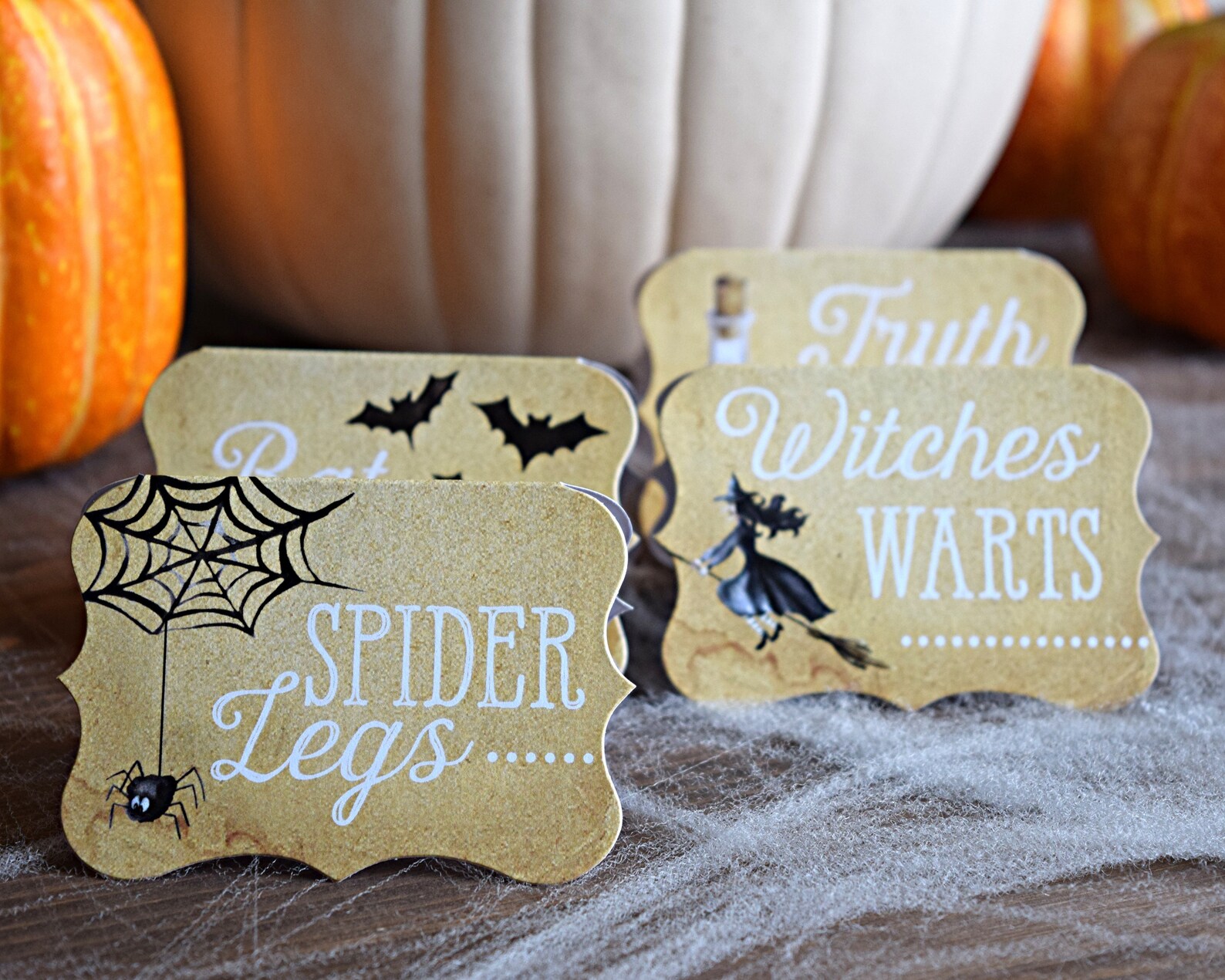 Halloween Party Decor Halloween Labels Food Tent Cards - Etsy