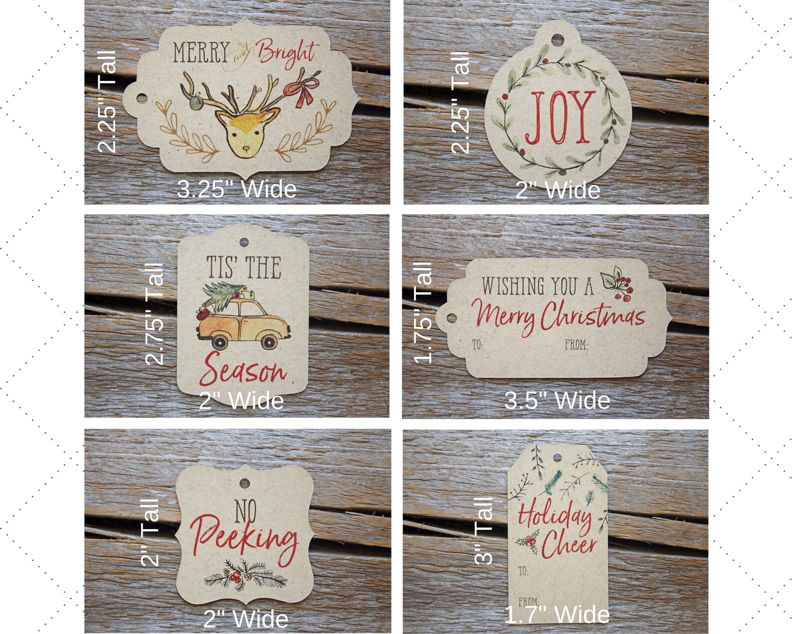 Rustic Christmas Gift Tags Christmas Gift Tags Christmas - Etsy