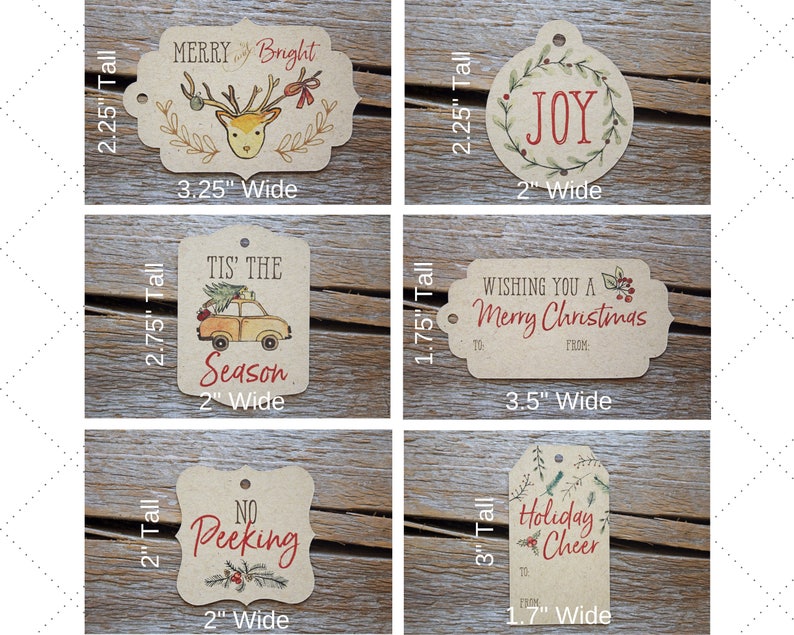 Rustic Christmas Gift Tags Christmas Gift Tags Christmas - Etsy