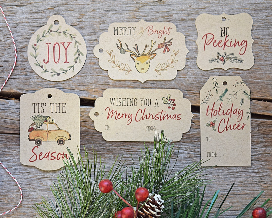 Rustic Christmas Gift Tags Christmas Gift Tags Christmas - Etsy