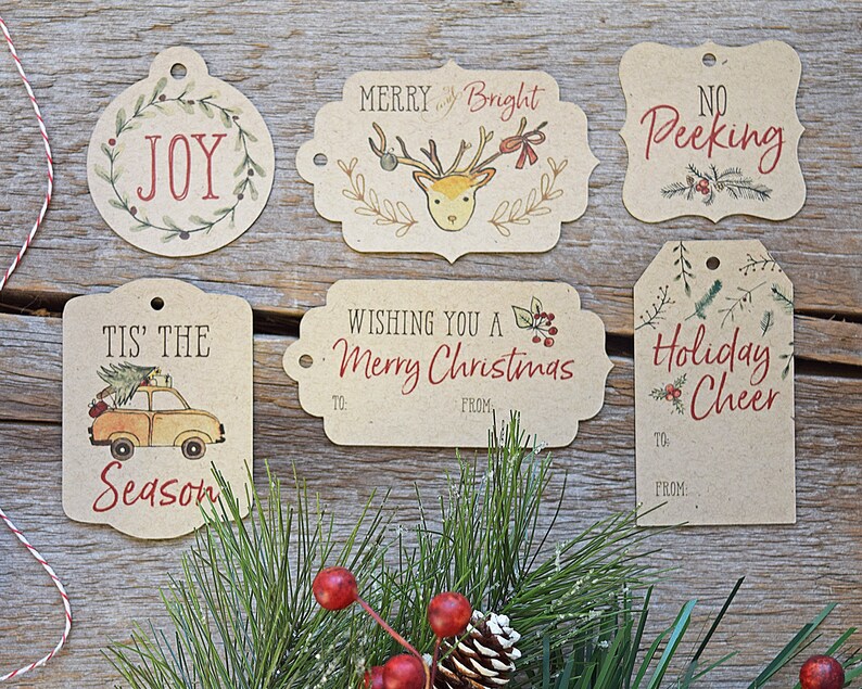 Rustic Christmas Gift Tags Christmas Gift Tags Christmas - Etsy