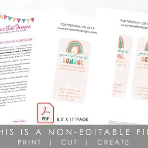 Boho Back to School Bracelet Card Printable Mommy and Me Bracelet First ...