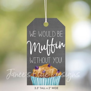 Teacher Appreciation Tags, We Would Be Muffin Without You, Teacher ...