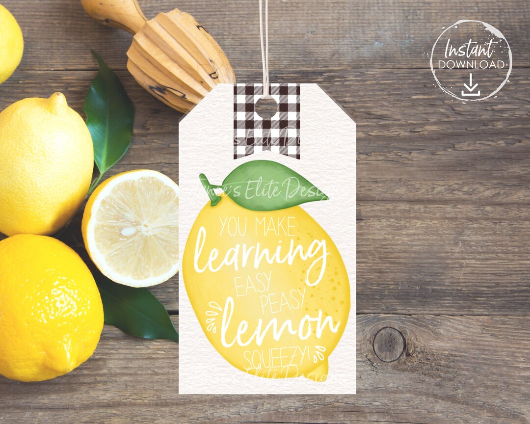 Teacher Appreciation Printable Tags Easy Peasy Lemon Squeezy - Etsy