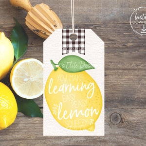 Teacher Appreciation Printable Tags Easy Peasy Lemon Squeezy - Etsy