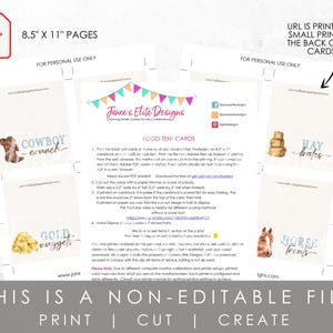 Cowboy Party Printable Food Labels Western Theme Treat Table Ideas My ...