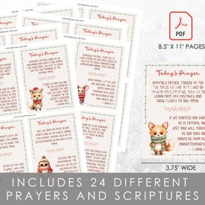 Christian Advent Calendar for Kids Prayer Cards Woodland Christmas ...