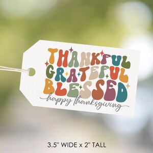 Retro Thanksgiving Tag Thankful Grateful Blessed Client Appreciation ...