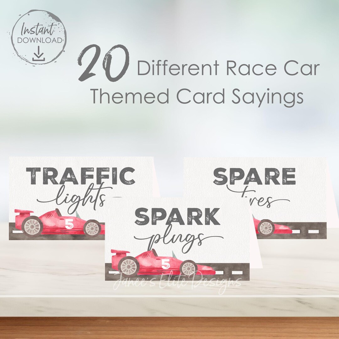 Fast Five Birthday Food Labels Racing Birthday Party Food Tent Signs ...