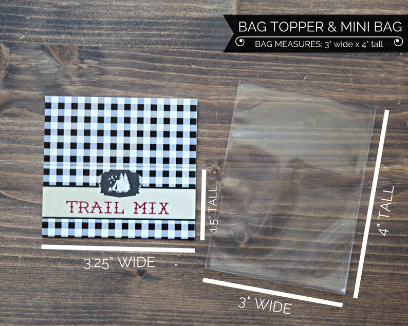 Camping Party Treat Bag Toppers Camping Party Favors Goodie - Etsy