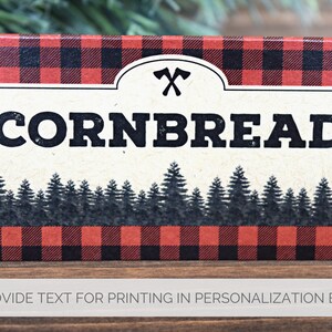 Lumberjack Party Food Tent Cards, Name Cards, Buffalo Plaid Camping ...