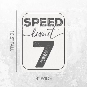 Speed Limit 7 Sign, 7th Birthday Race Car Party, 7 Year Old Birthday ...