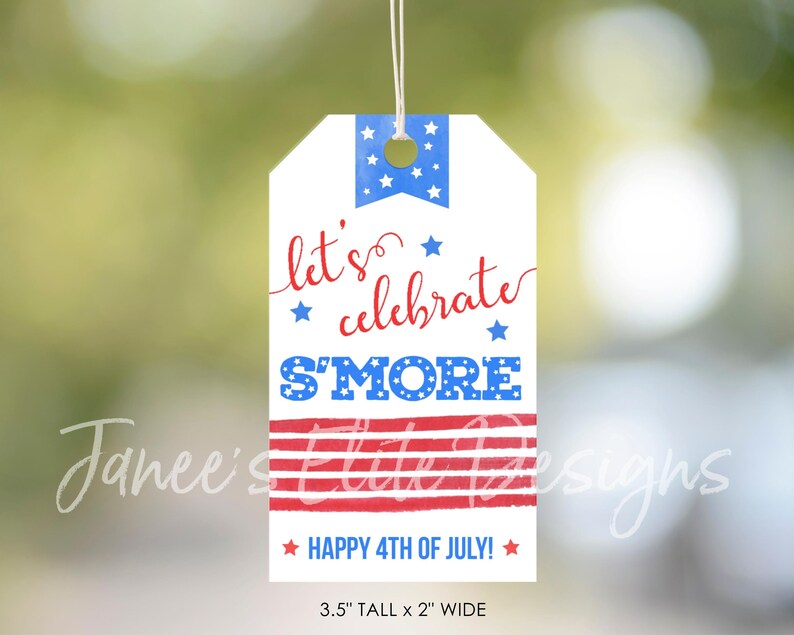 Patriotic Printables Smore Tag 4th of July Printable Fourth | Etsy