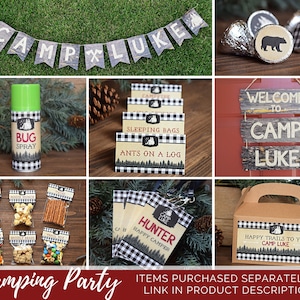 Camping Party, Treat Bag Toppers, Camping Party Favors, Goodie Bags ...