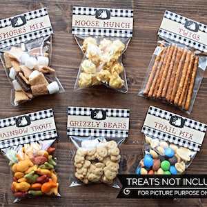 Camping Party, Treat Bag Toppers, Camping Party Favors, Goodie Bags ...