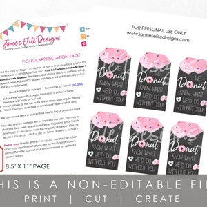 Teacher Appreciation Week Gift Tags, We Donut Know What We'd Do Without ...