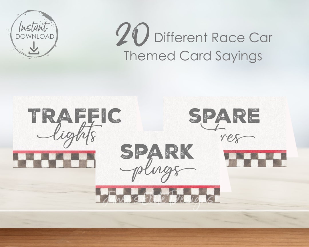 Race Car Birthday Decorations, Race Car Food Labels, Two Fast Birthday ...