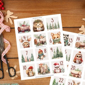 Christmas Countdown Calendar Numbers 24 Days Advent Calendar for Kids ...