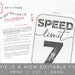 Speed Limit 7 Sign, 7th Birthday Race Car Party, 7 Year Old Birthday ...