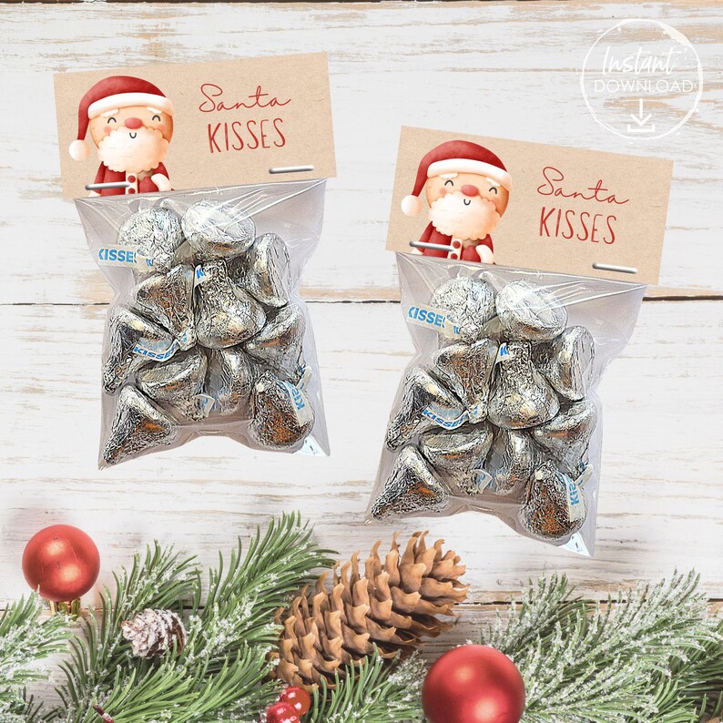Santa Kisses Bulk Christmas Gifts Coworkers Elf Arrival Christmas Treat ...