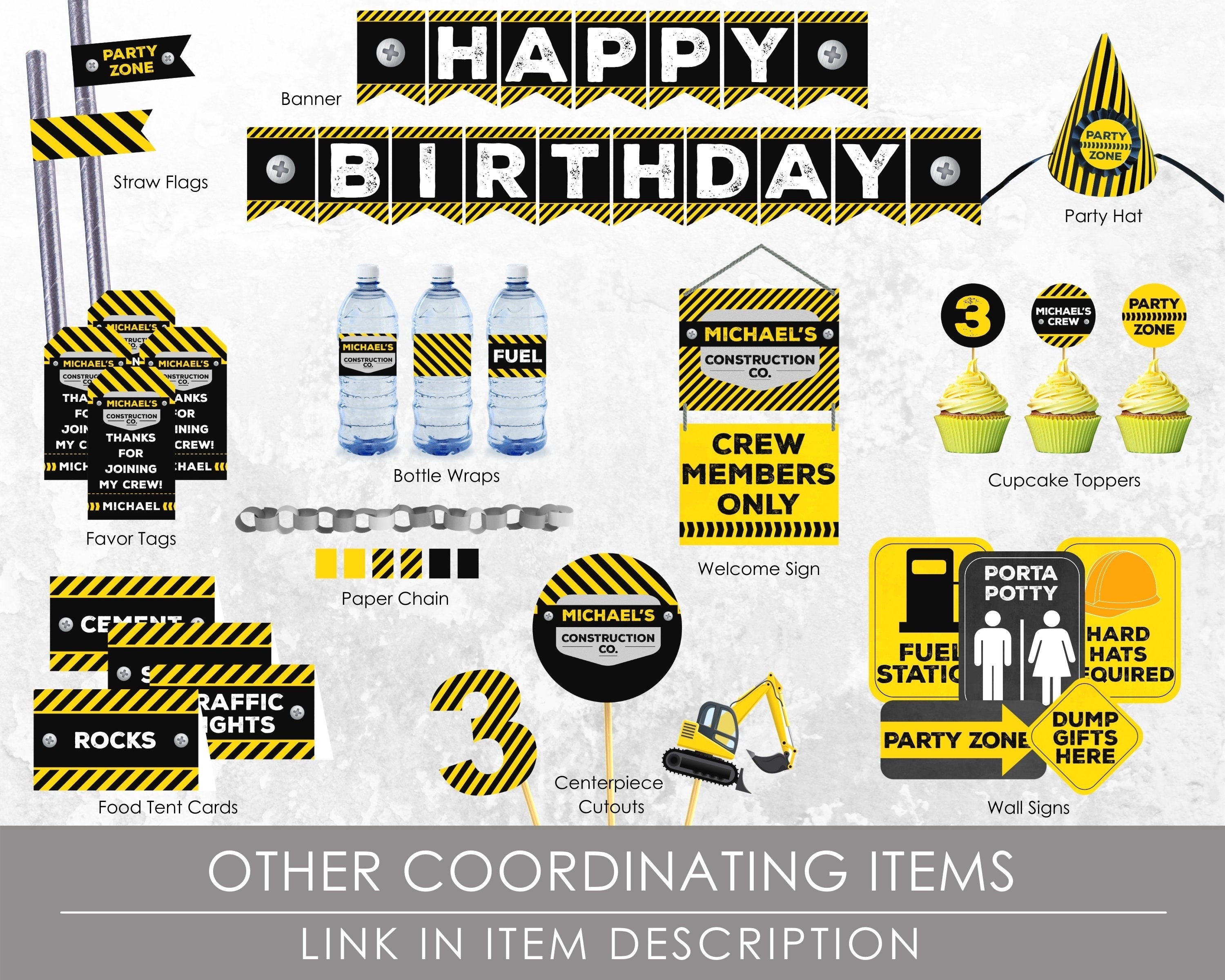 Construction Birthday Party 1st Birthday Construction Signs | Etsy